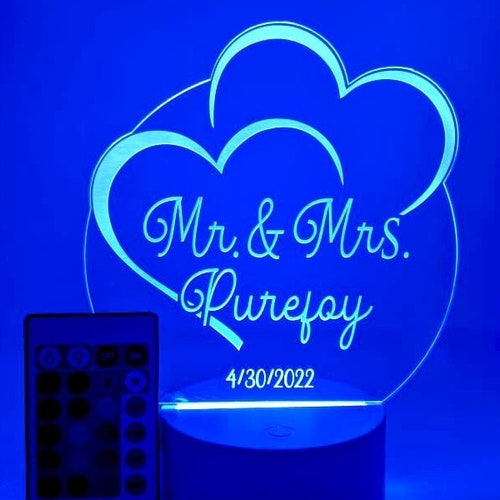 Custom LED Cake Topper Wedding Lights Decor Birthday | Etsy