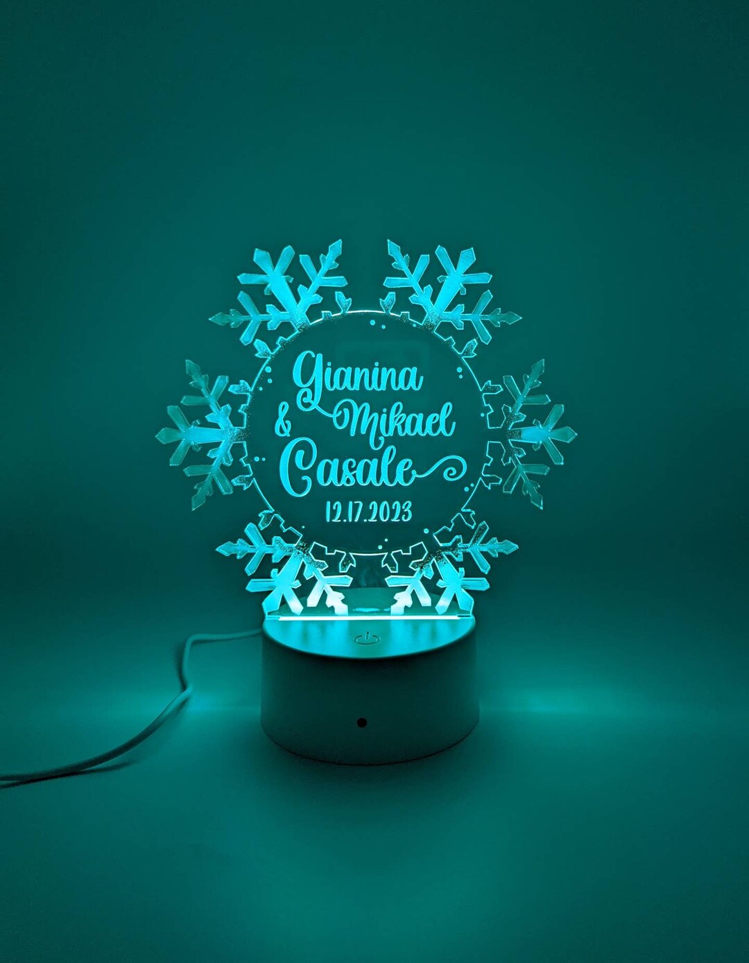 Snowflake LED Cake Topper, Winter Wedding Keepsake, Christmas Gift ...