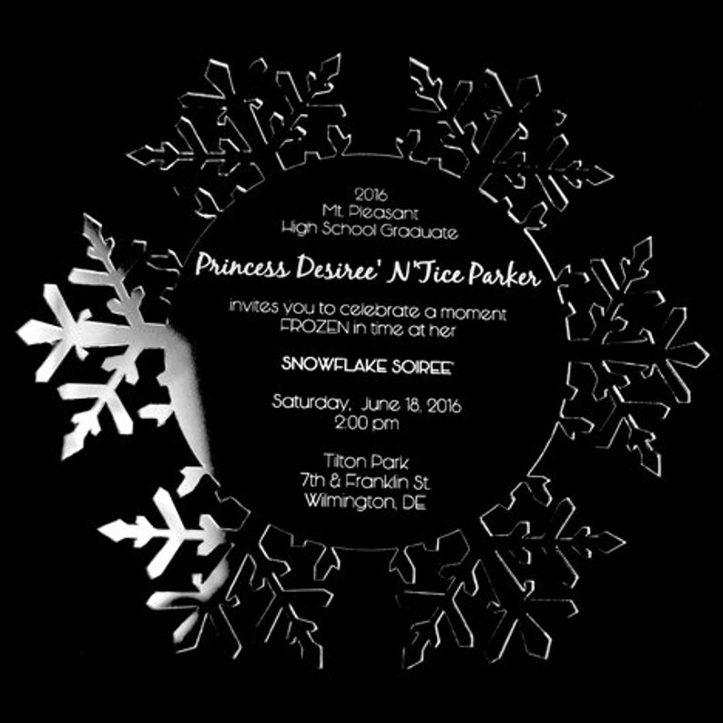 Clear Acrylic Snowflake Wedding Invitation: Laser Engraved Lucite ...