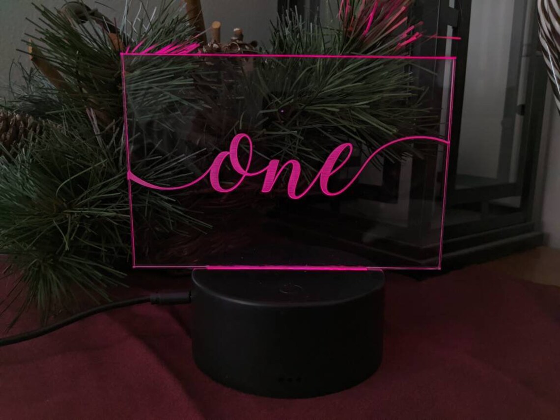 Elegant LED Wedding Reception Table Numbers Custom Engraved - Etsy