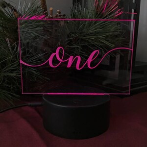 Elegant LED Wedding Reception Table Numbers, Custom, Engraved Clear ...