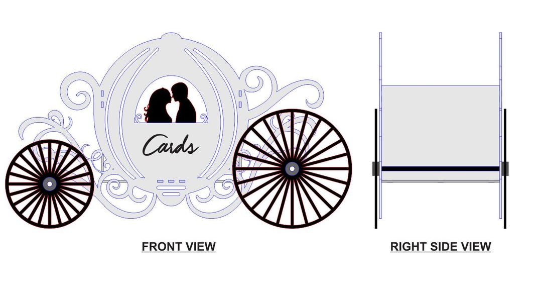 Carriage Card Box Laser Cut File, Wedding Card Box Cut File, Inspired ...
