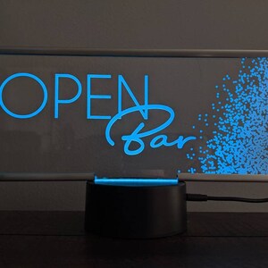 Open Bar LED Venue Party Sign, Wedding Decor, Battery Operated ...