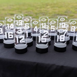 Engraved Acrylic LED Table Numbers: Custom Wedding Reception Decor - Etsy