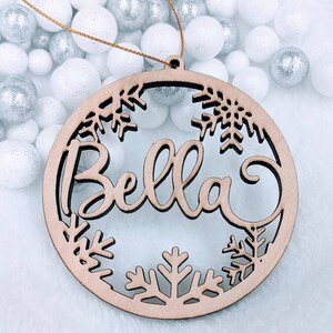 Christmas Wood or Acrylic Tree Ornament, Gift Present Tags, Snowflake ...