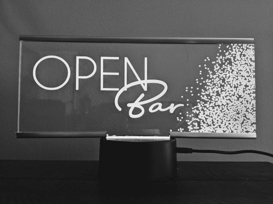 Open Bar LED Venue Party Sign, Wedding Decor, Battery Operated ...