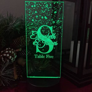 Engraved Acrylic LED Table Numbers: Custom Wedding Reception Decor - Etsy