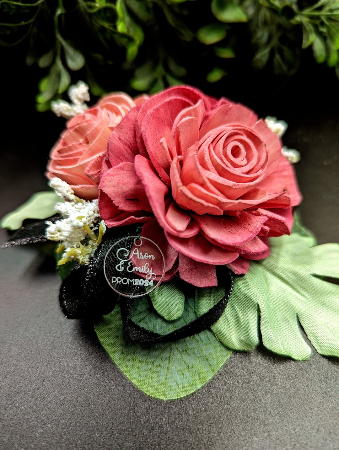 Personalized Prom Dance Ball 2024 Floral Charms, Couples Names, Flower ...