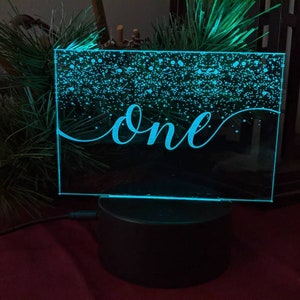 Elegant LED Wedding Reception Table Numbers, Custom, Engraved Clear ...