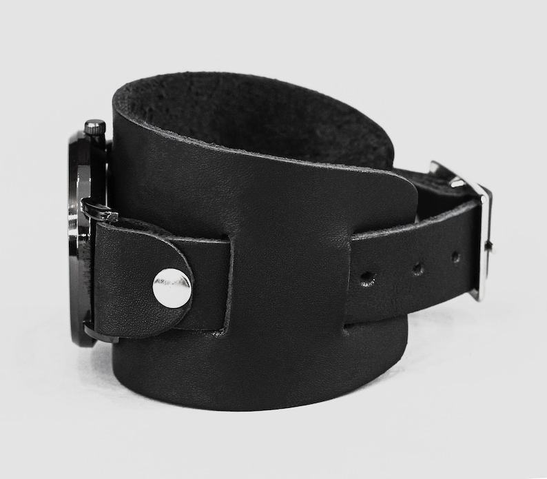 Wide Leather Watch Cuff Band for Men or Women - Lug 16mm 18mm 20mm 22mm ...