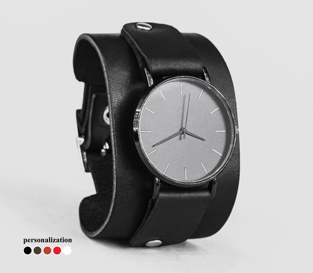 Wide Leather Watch Cuff Band for Men or Women With Lug Width From Lug ...