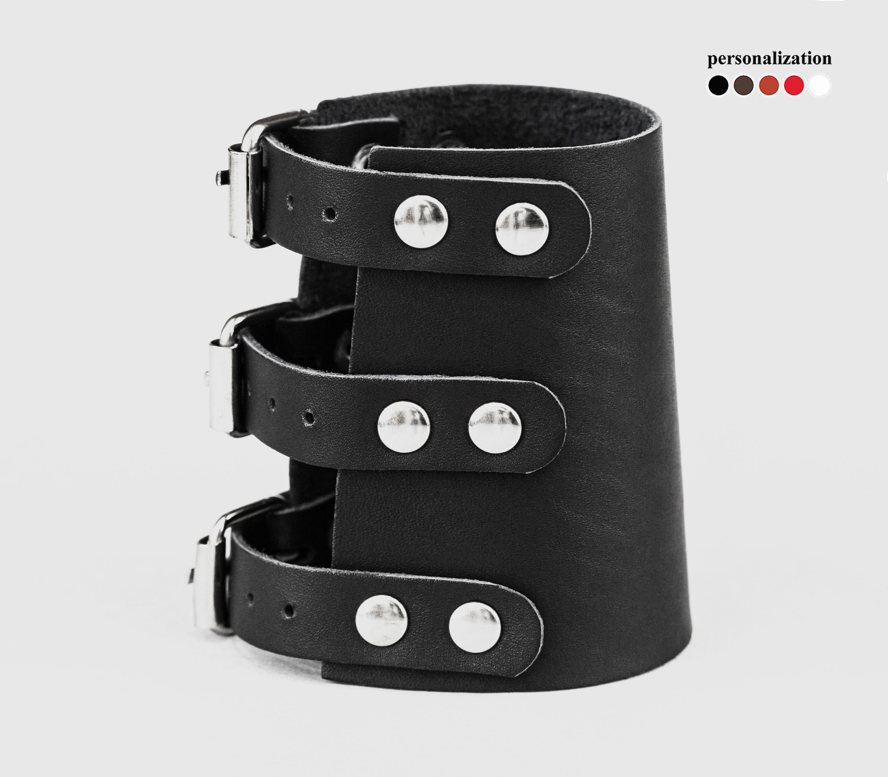 Wide Leather Bracers for Men or Women, Leather Arm Wrist Guard, 6600 - Etsy