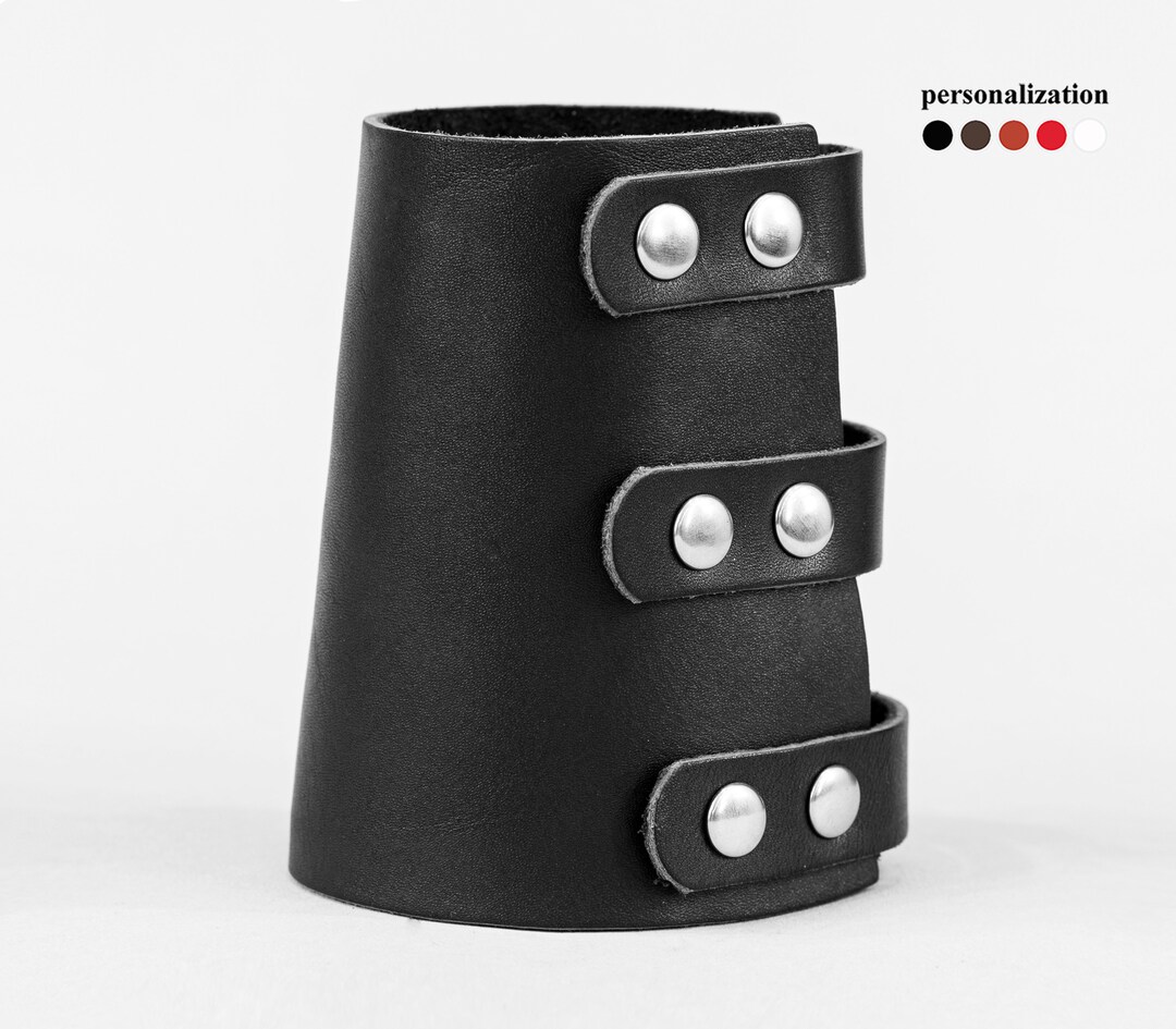 Wide Leather Bracers for Men or Women, Leather Arm Wrist Guard, 6605 - Etsy
