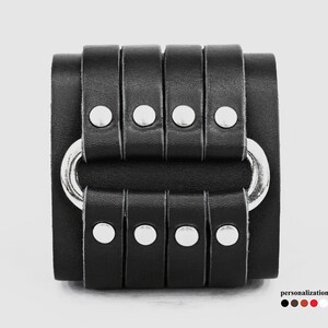 Wide Leather Wrist Cuff Bracelet, Black Wide Leather Cuff Wristband for Men or Women, 3460 - Etsy