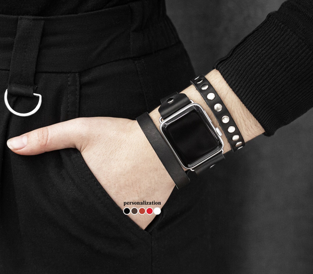 Wide Leather Apple Watch Cuff Band for Women 38mm 40mm 41mm 42mm 44mm ...