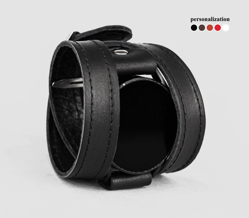 Wide Double Wrap Boho Leather Cuff Band Compatible With Samsung and ...