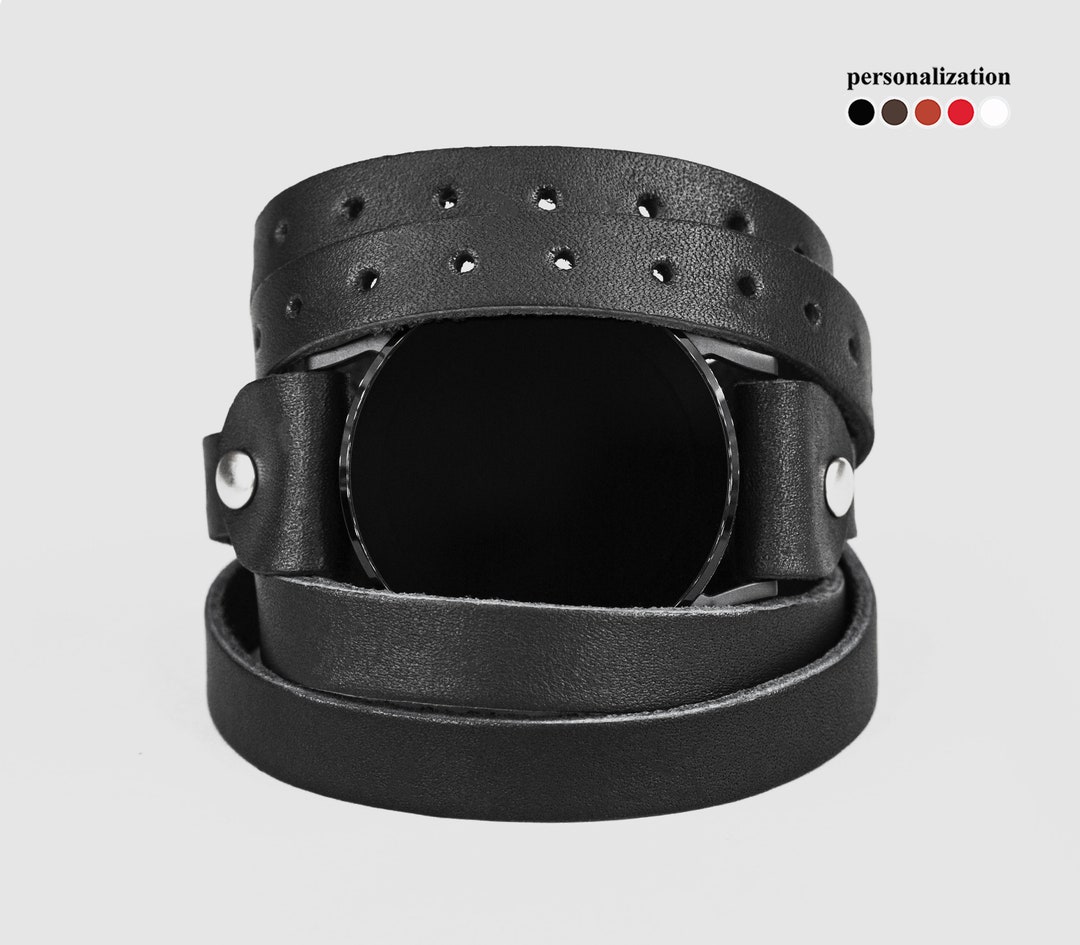 Multi Wrap Leather Cuff Band Compatible With Samsung and Other Smart ...