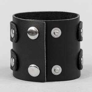 Wide Leather Wrist Cuff Bracelet, Black Wide Leather Cuff Wristband for Men or Women, 3198 - Etsy