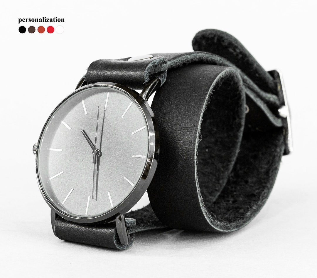 Double Wrap Wide Leather Watch Band Without Watch Case 16mm - Etsy