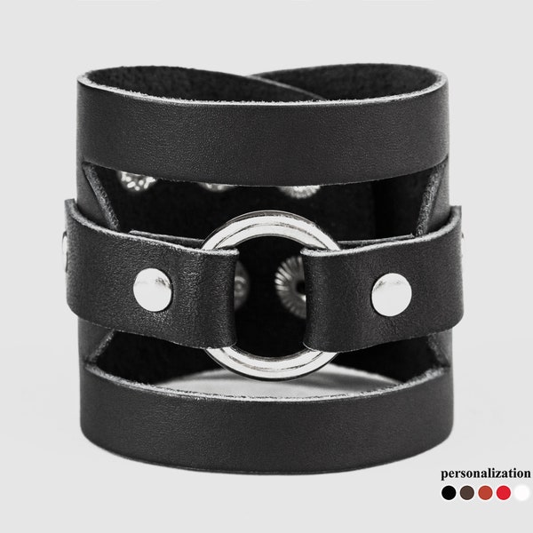 Wide Leather Cuff Bracelets for Women - Etsy