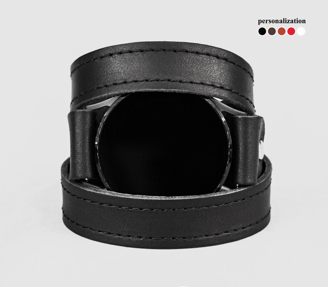 Wide Double Wrap Boho Leather Cuff Band Compatible With Samsung and ...