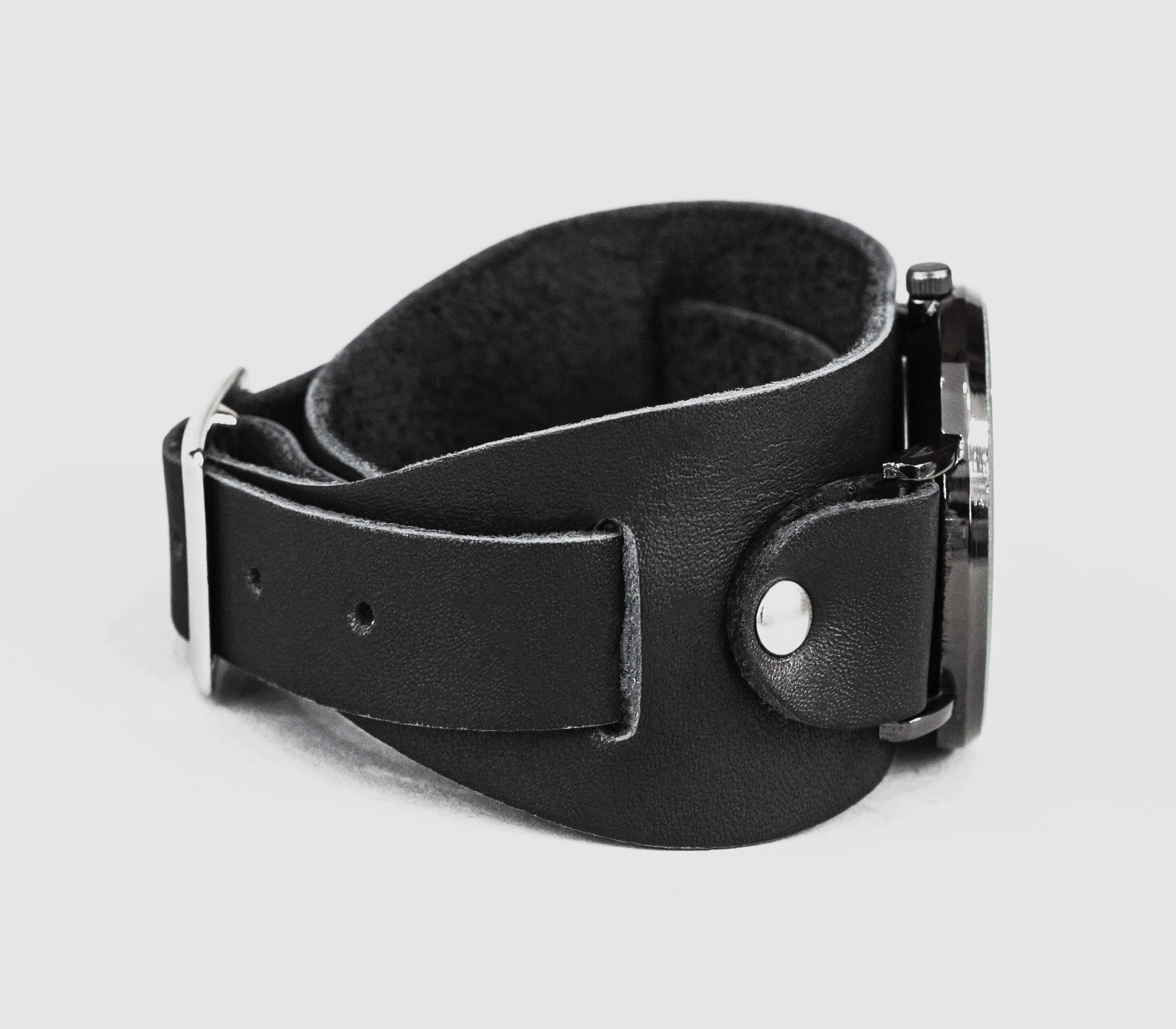 Hypoallergenic Wide Leather Watch Cuff Band Strap for Men or Women for ...