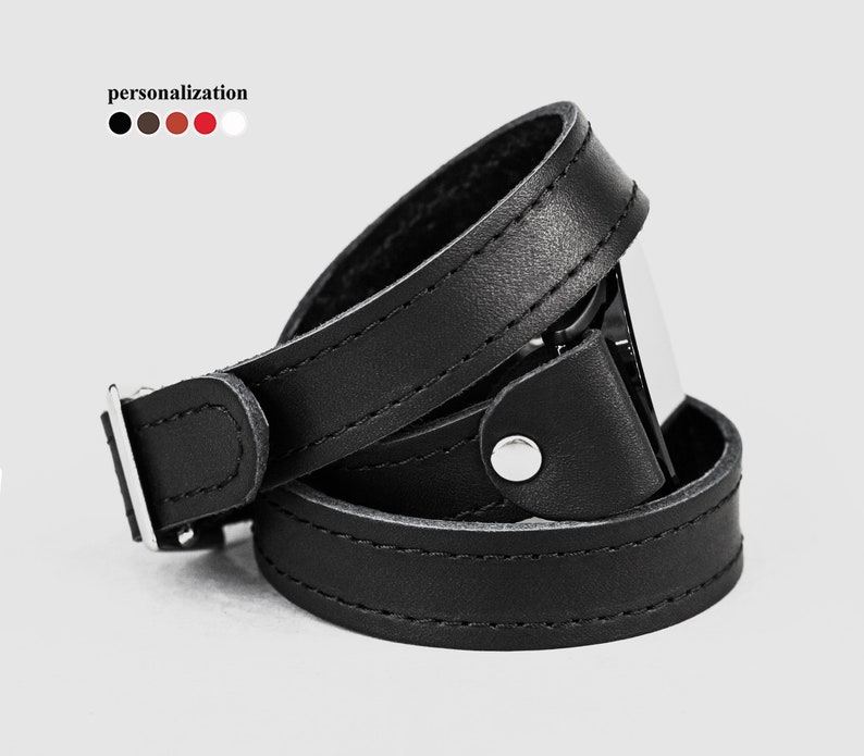 Wide Double Wrap Boho Leather Cuff Band Compatible With Samsung and ...