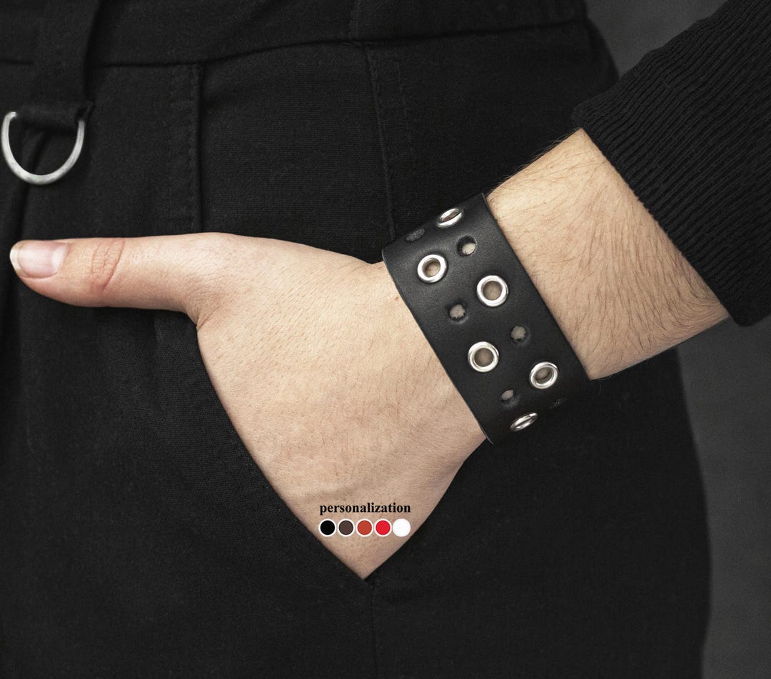 Black Leather Arm Cuff Bracelet for Women, 4025 - Etsy