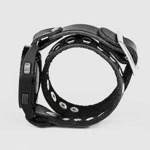 Leather Stud Double Wrap Cuff Band Compatible With Samsung and Other ...