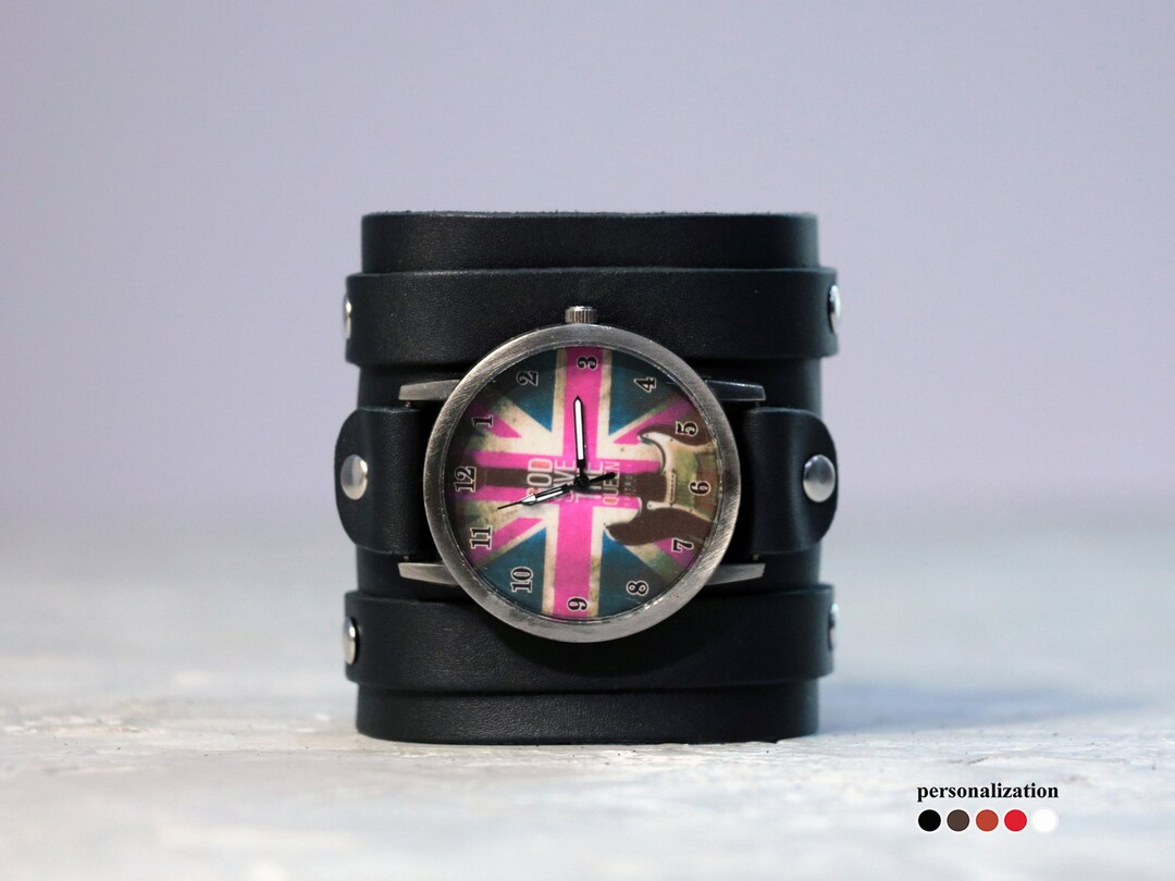 Wide Leather Watch Strap Wide Leather Watch Band Leather - Etsy