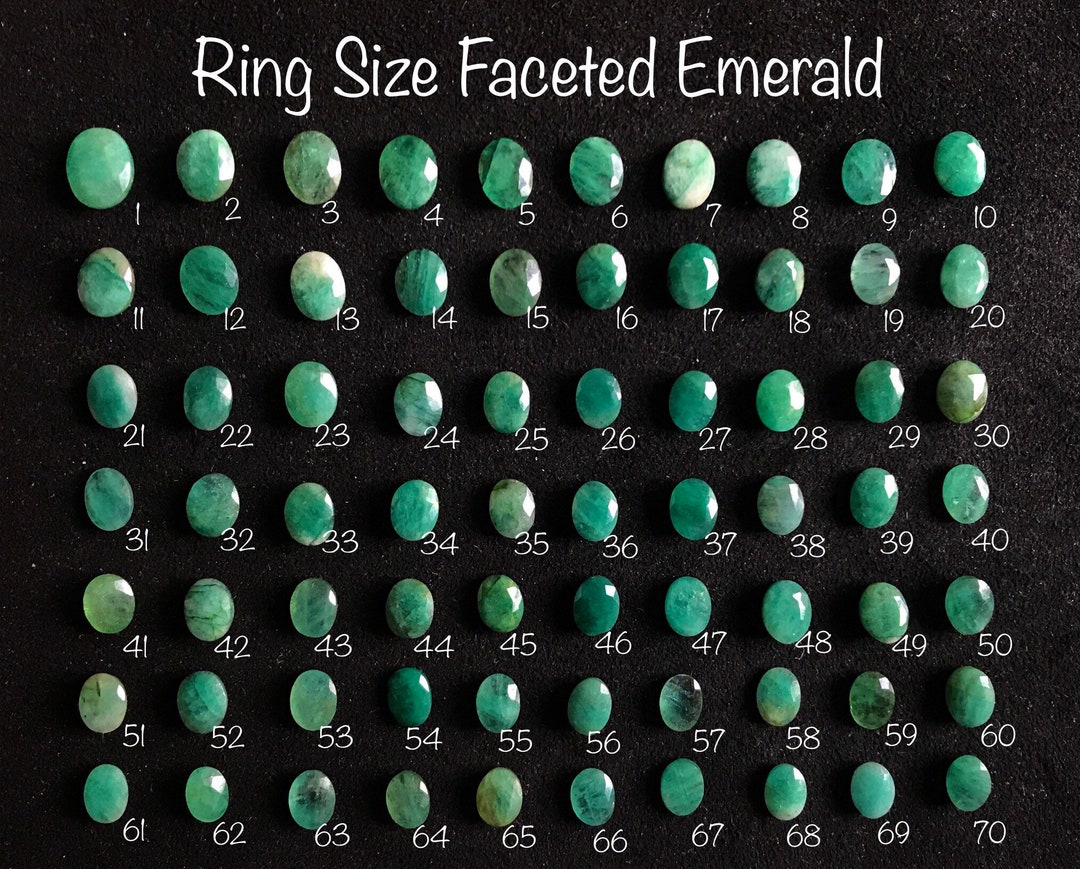 Faceted Emerald Ring Size Oval Gemstones - Etsy UK