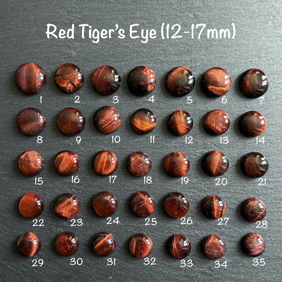 Red Tigers Eye Round Flat-backed Ring Size Cabochons 12mm 17mm - Etsy