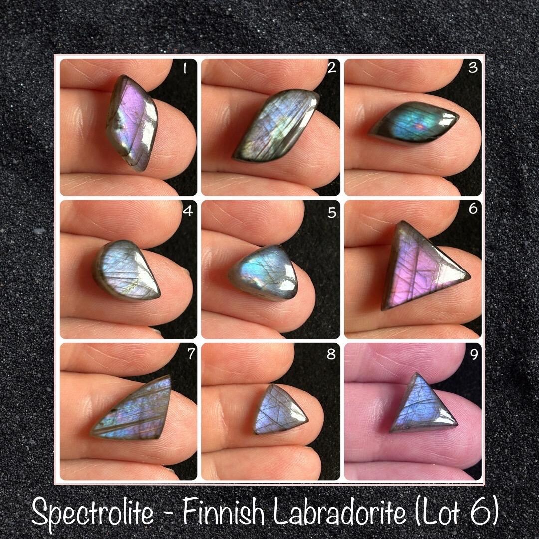 Purple & Multi-flash Spectrolite Ring Size Triangle, S and Fancy Shape ...