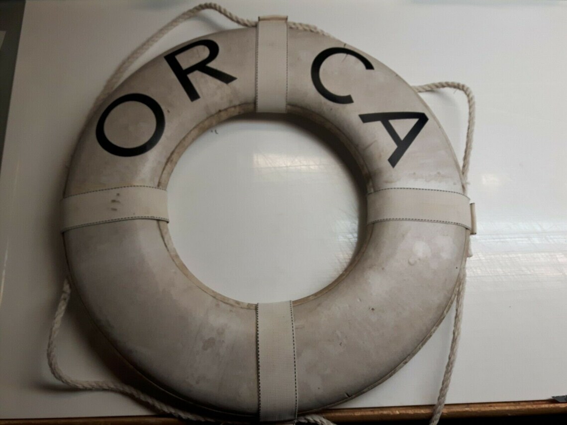 1:1 ORCA 24" JAWS Movie Prop Life Ring Replica Reproduction Decals ...