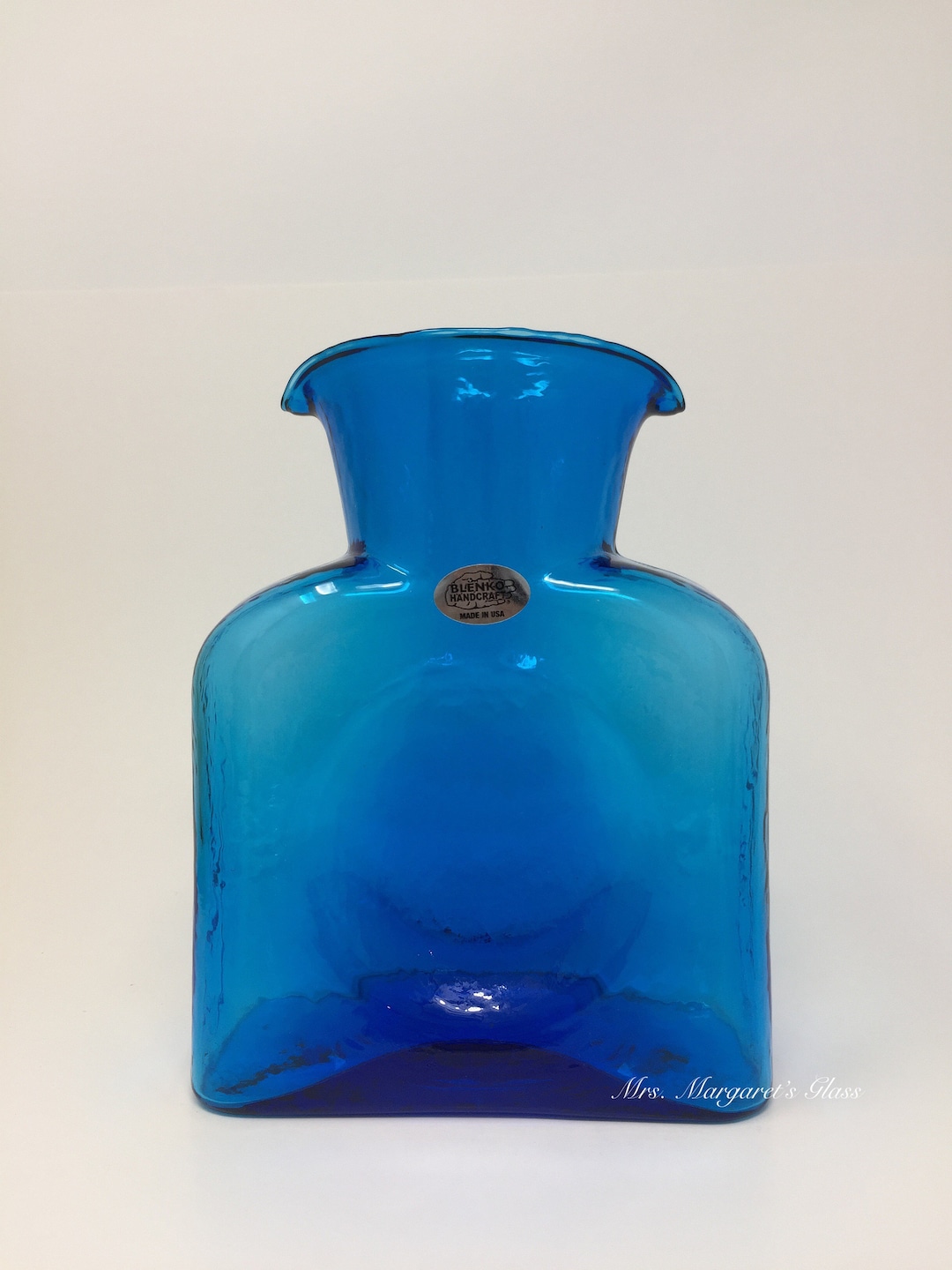 Blenko Glass Turquoise Blue 384 Water Bottle - Etsy