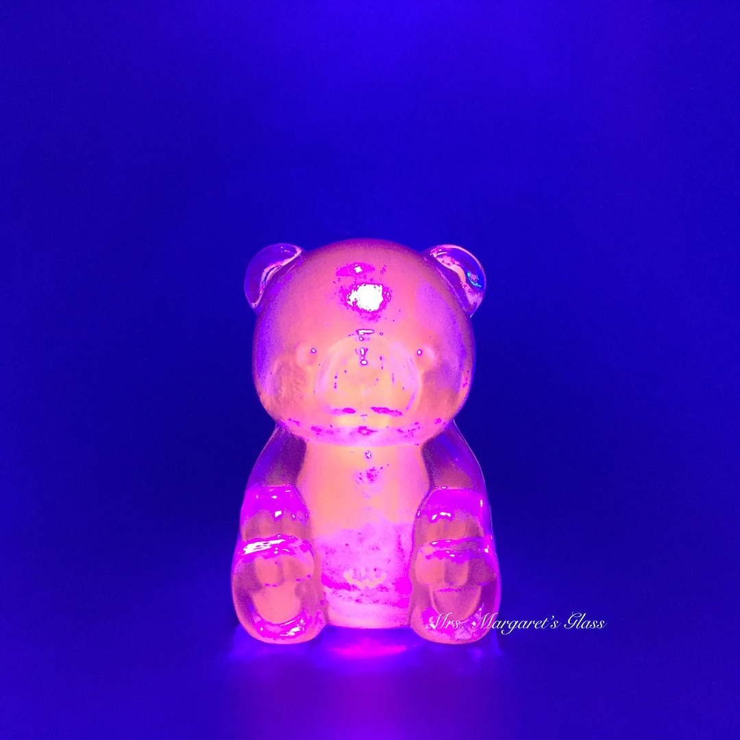 Wilkerson Glass Stardust Blue Gummy Bear Pink UV Glow - Etsy