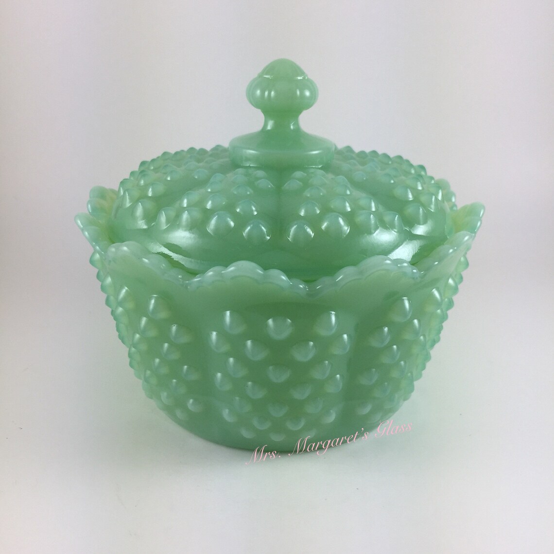 Mosser Glass Jadeite Hobnail Butter Tub/lidded Dish - Etsy