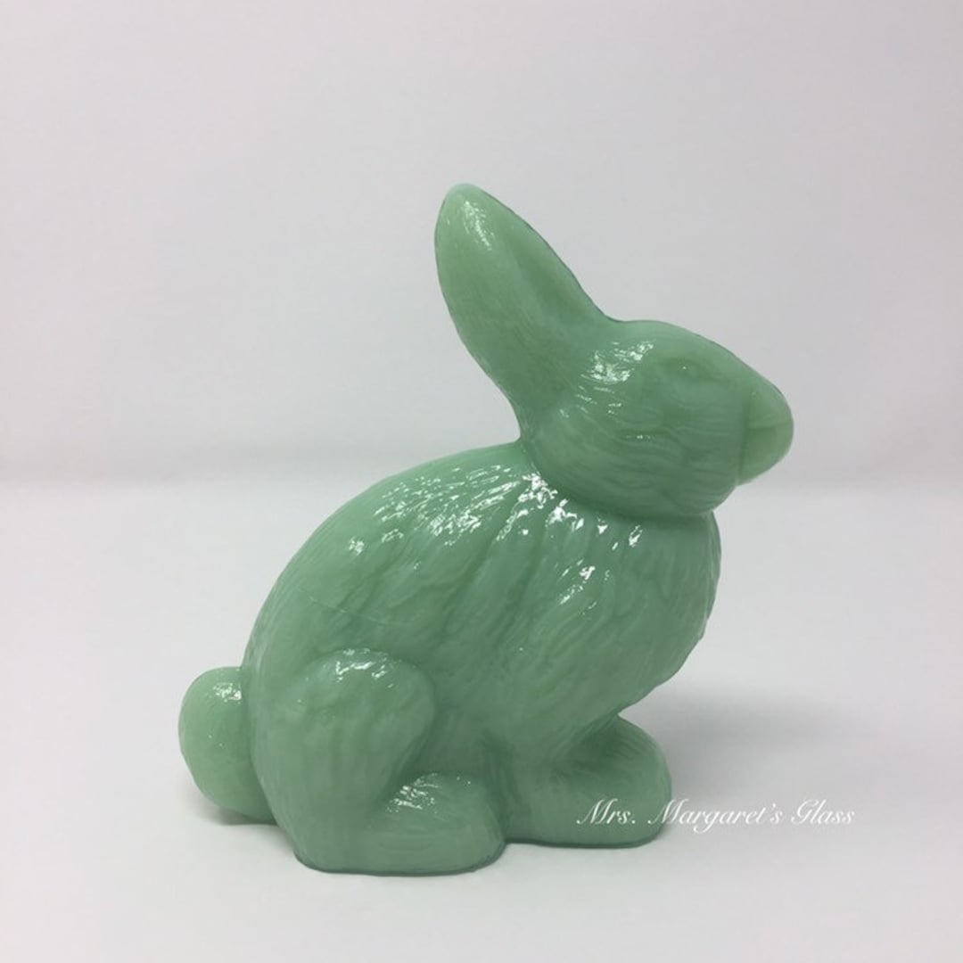 Mosser Glass Jadeite Easter Rabbit Bunny Figure - Etsy