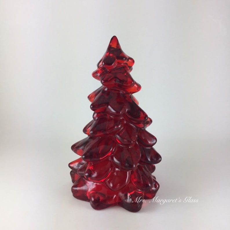 Mosser Glass 5.5" Ruby Red Christmas Tree - Etsy
