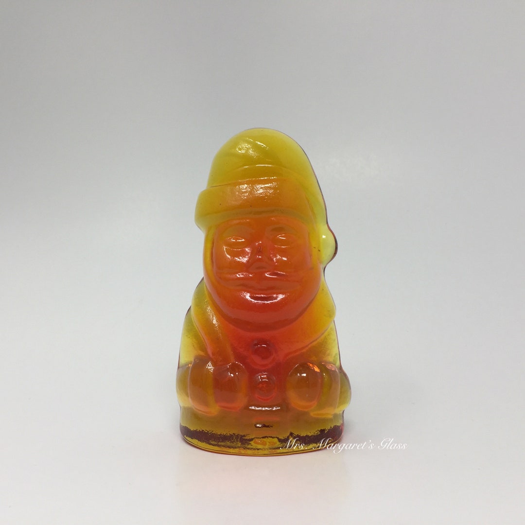 Blenko Glass Tangerine Christmas Santa Claus Figure - Etsy