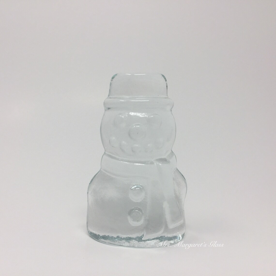Blenko Glass Crystal Clear Christmas Snowman - Etsy