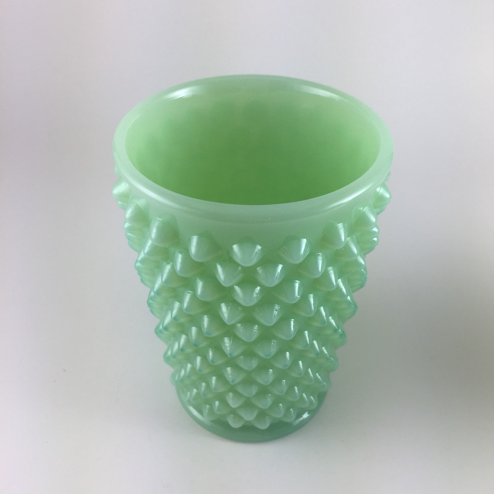 Set of Two Mosser Glass Jadeite Hobnail Tumblers - Etsy
