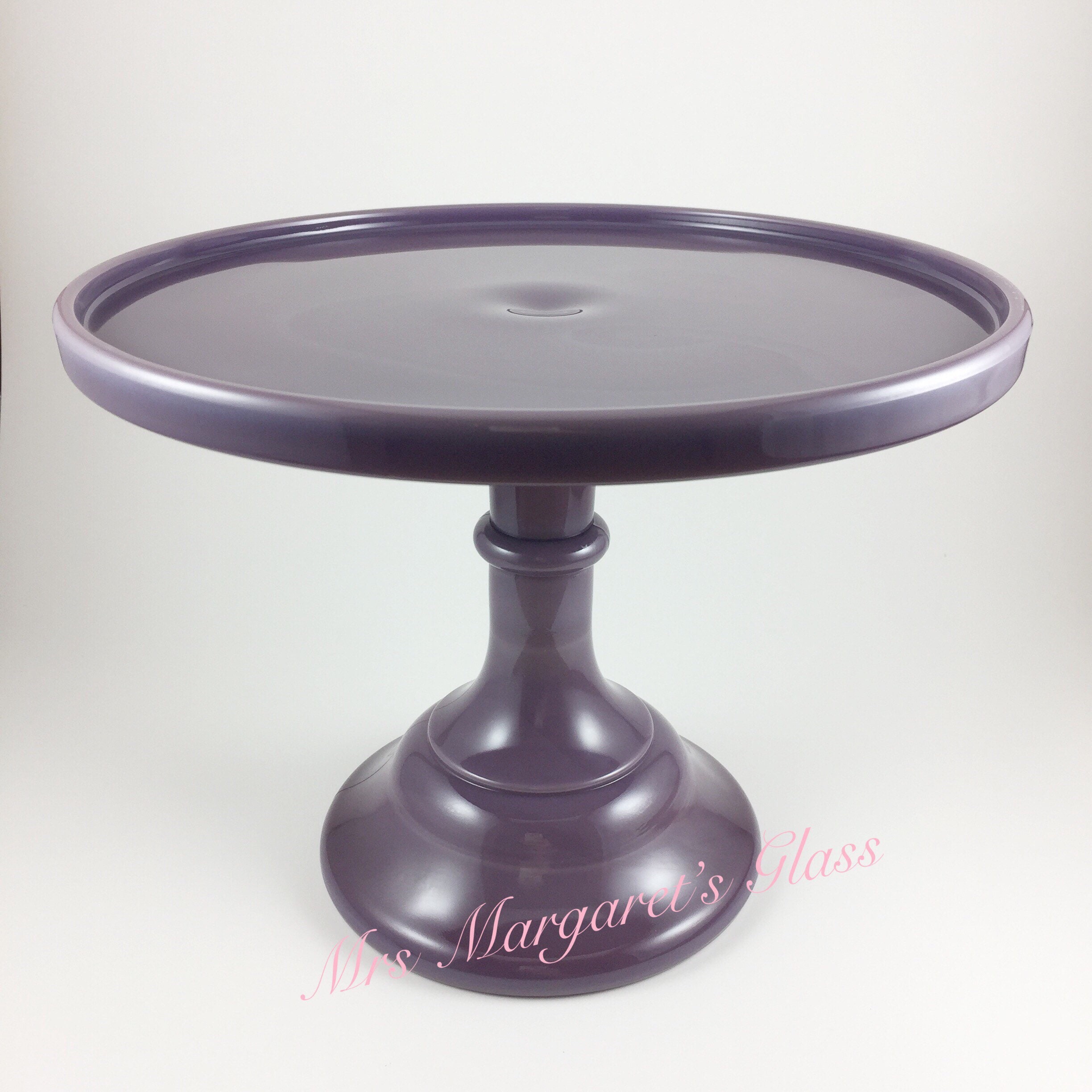 Mosser Glass 9 Eggplant Purple Cake Stand