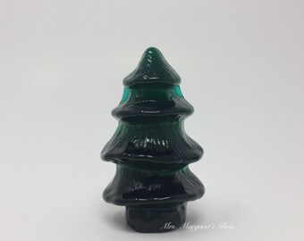 Blenko Glass Christmas Holiday Figurine Trio. Emerald Green | Etsy