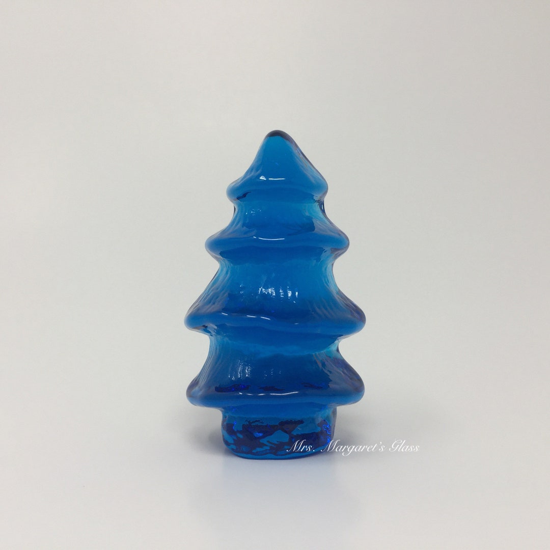 Blenko Glass Turquoise Blue Christmas Tree Figure - Etsy