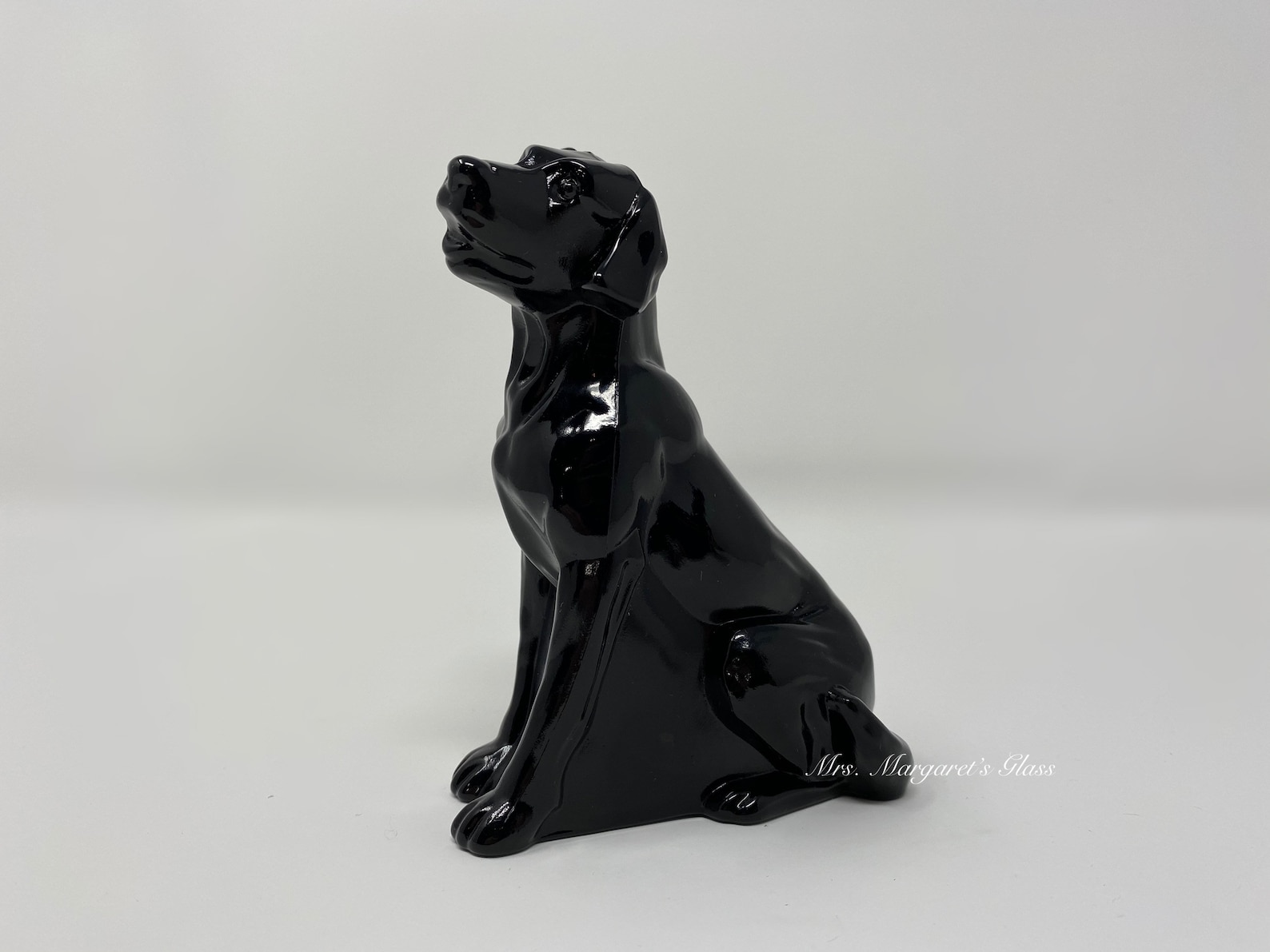 Mosser Glass Milk Black Labrador Retriever Dog Figure - Etsy