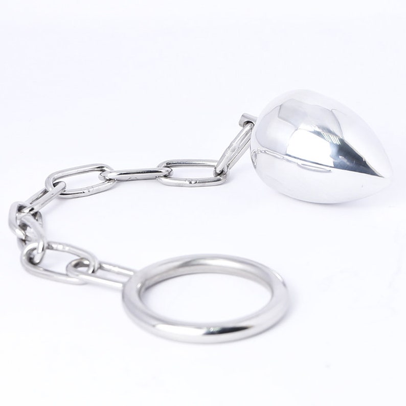 Steel Male Anal Butt Plug With Cock Ring And Chain Etsy