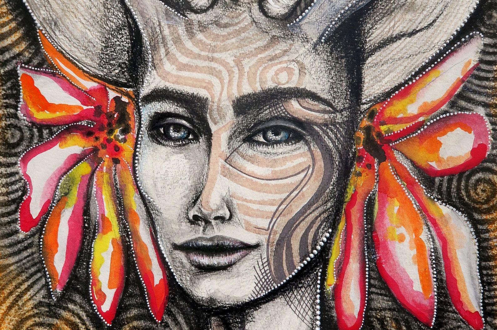 Female Art in Frame Original Fantasy Painting Woman Portrait - Etsy