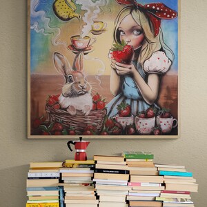 Alice in Wonderland Original Painting - Large 37x37" Acrylic on Canvas ...