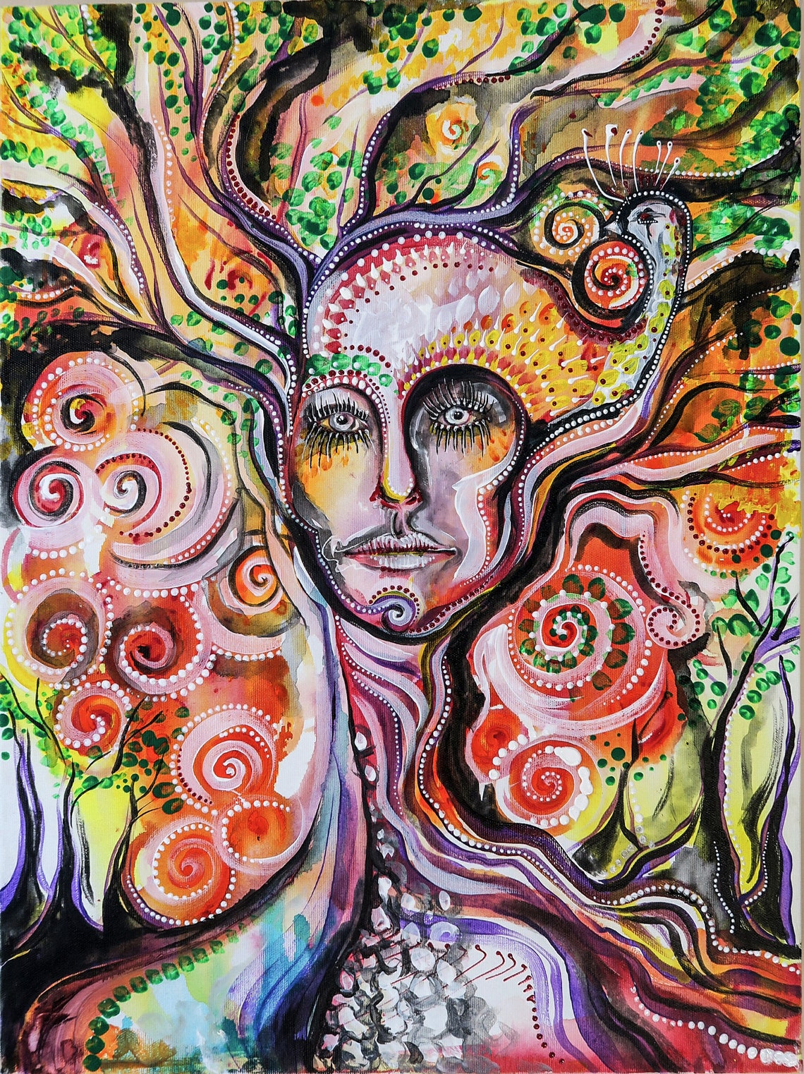 Mother Earth Painting 25x19 Original Framed - Etsy